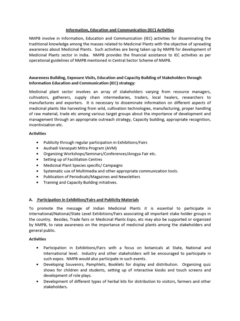 IEC_Activities-PDF | PDF | Business | Economies