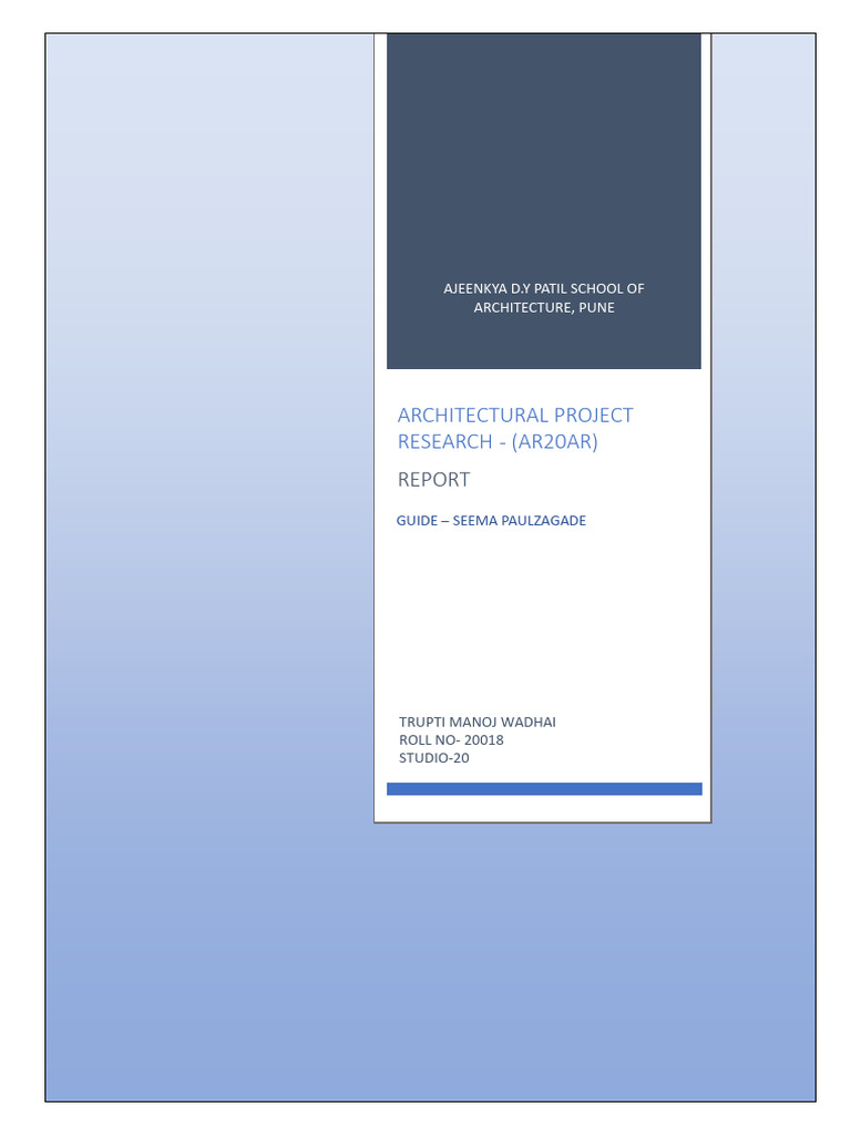 APR - Architectural Project Research - Trupti | PDF | Natural Environment