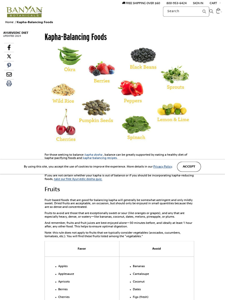 Kapha Meal Plan Guide | PDF | Cereals | Ayurveda