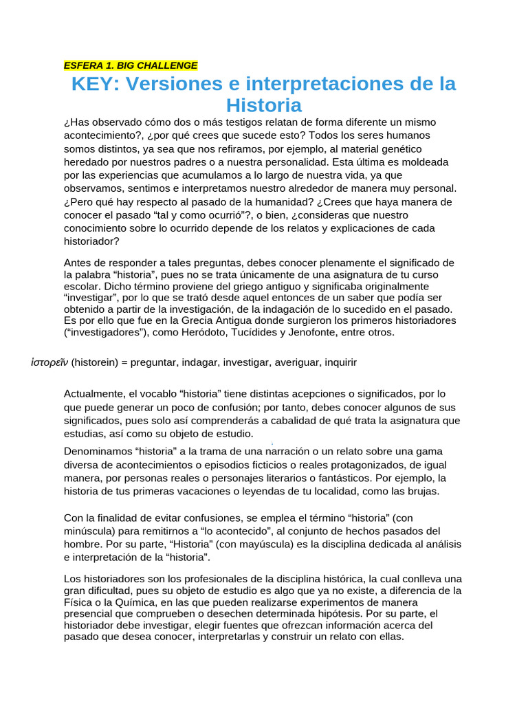 Interpretaciones de la Historia | PDF | Testimonio | Conocimiento
