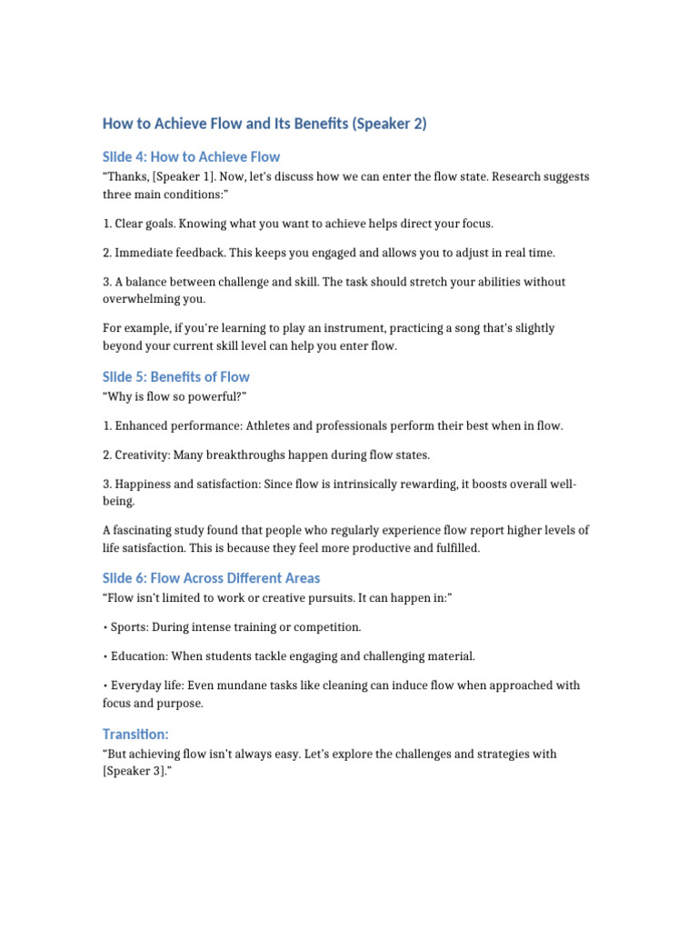 How To Achieve Flow | PDF