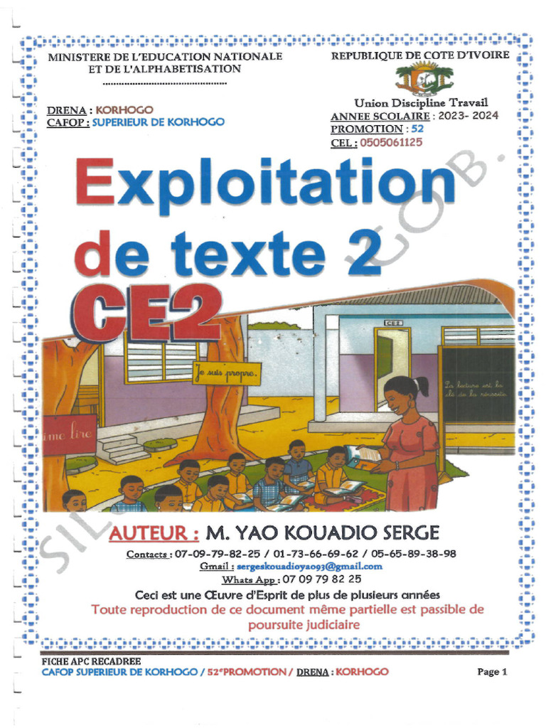 Exploitation de Texte 2 Ce2 | PDF