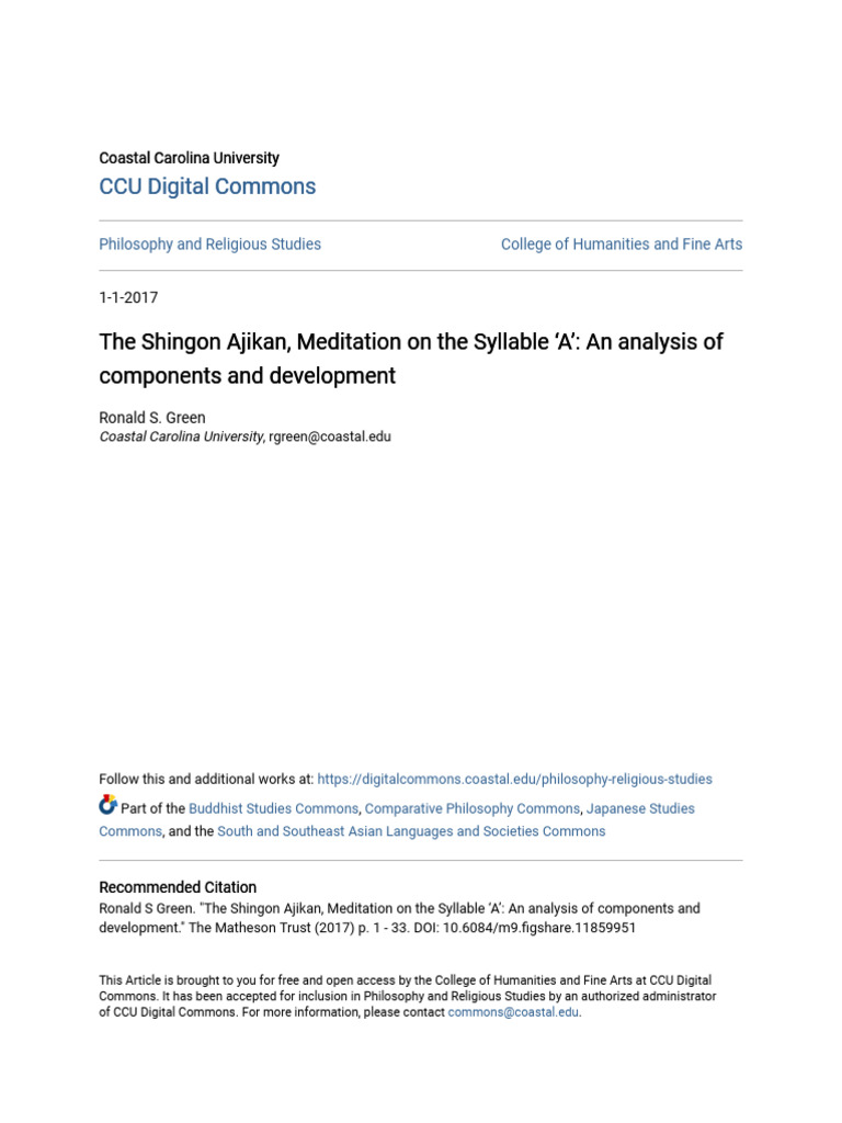 Shingon Ajikan Meditation Analysis | PDF | Vajrayana | Mantra