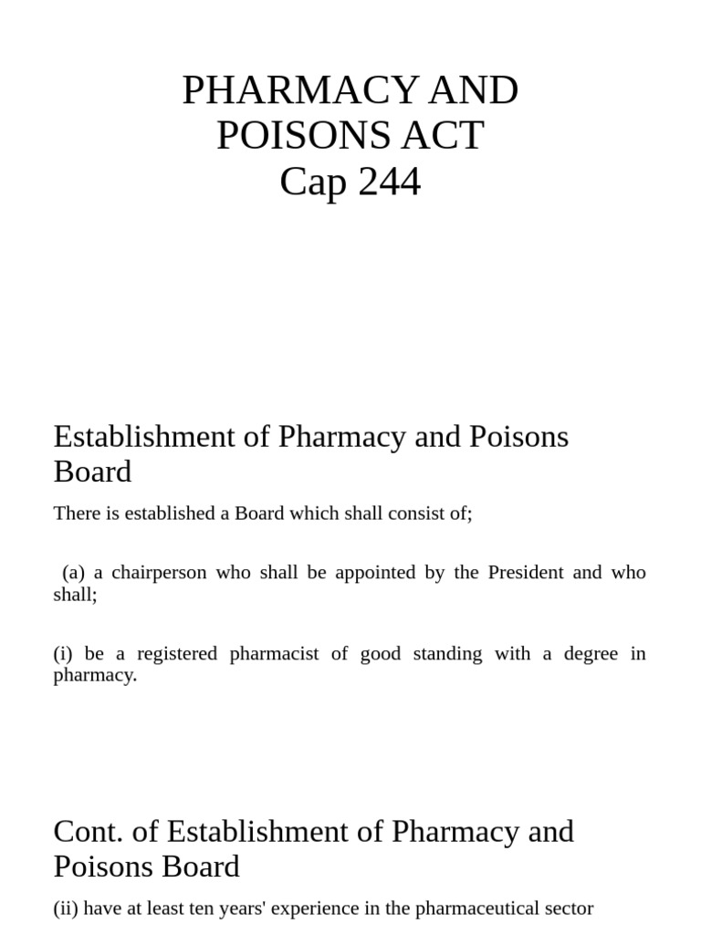 Pharmacy and Poisons Board Overview | PDF | Pharmacist | Pharmacy