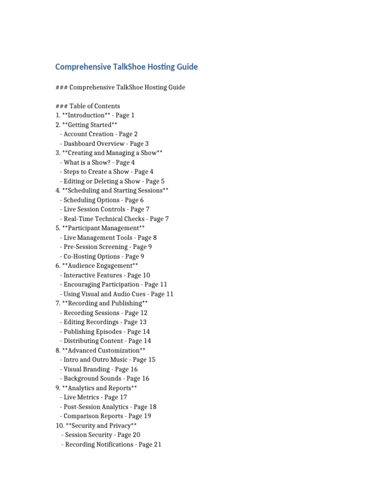 TalkShoe Hosting Guide | PDF