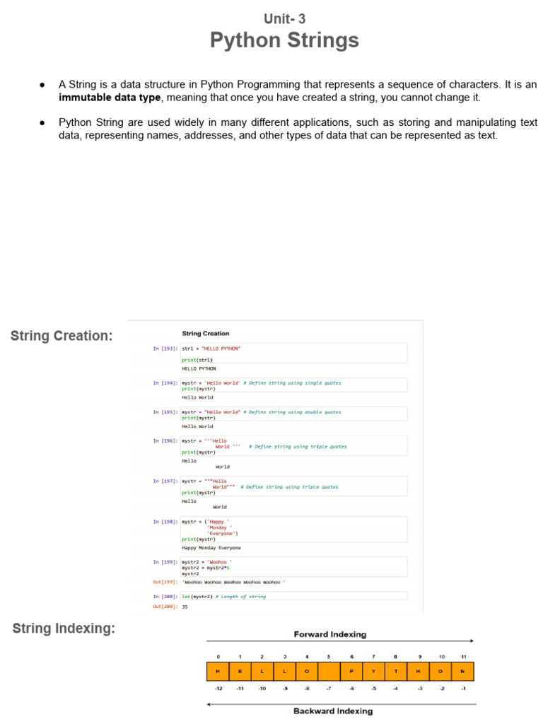 Unit-3 Python-String List Tuple Dictionary | PDF | String (Computer ... Unit-3 Python-String List Tuple Dictionary | PDF | String (Computer ...