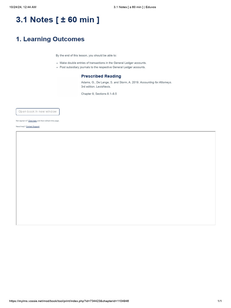 3.1 Notes Week 2 (General Ledger) | PDF