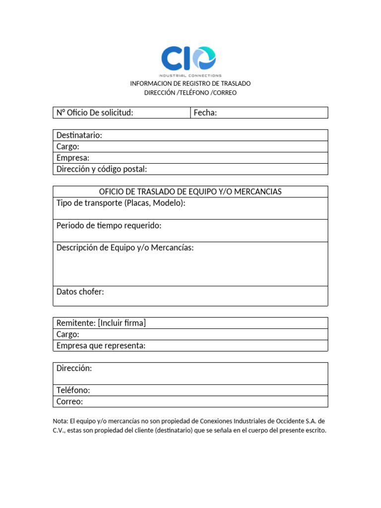 Escrito Libre Solicitud de Traslado | PDF