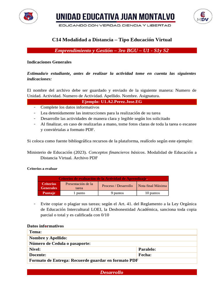 Emprendimiento Unidad 1 Semana 1 | PDF | Business | Economias