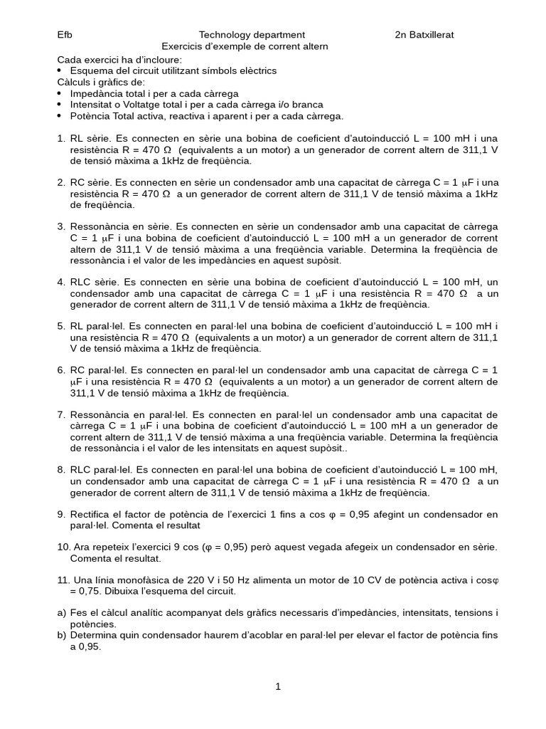 1 Exercicis Mostra de CA | PDF