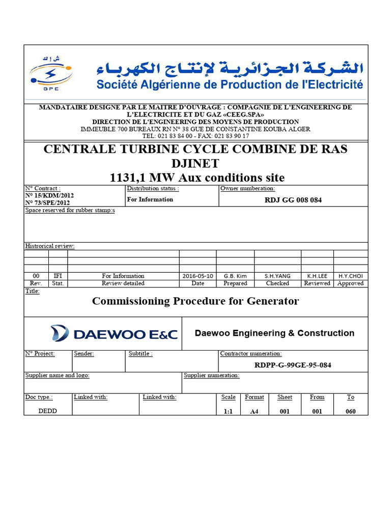 RDPP G 99GE 95 084_IFI_00_Commissioning Procedure for Generator) (en ...