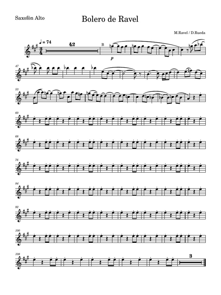 Score Ravel-Saxofón - Alto | PDF