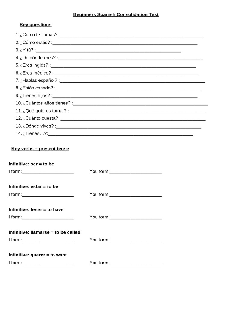 Spanish Consolidation Test Week 10 | PDF | Language Mechanics | Syntax