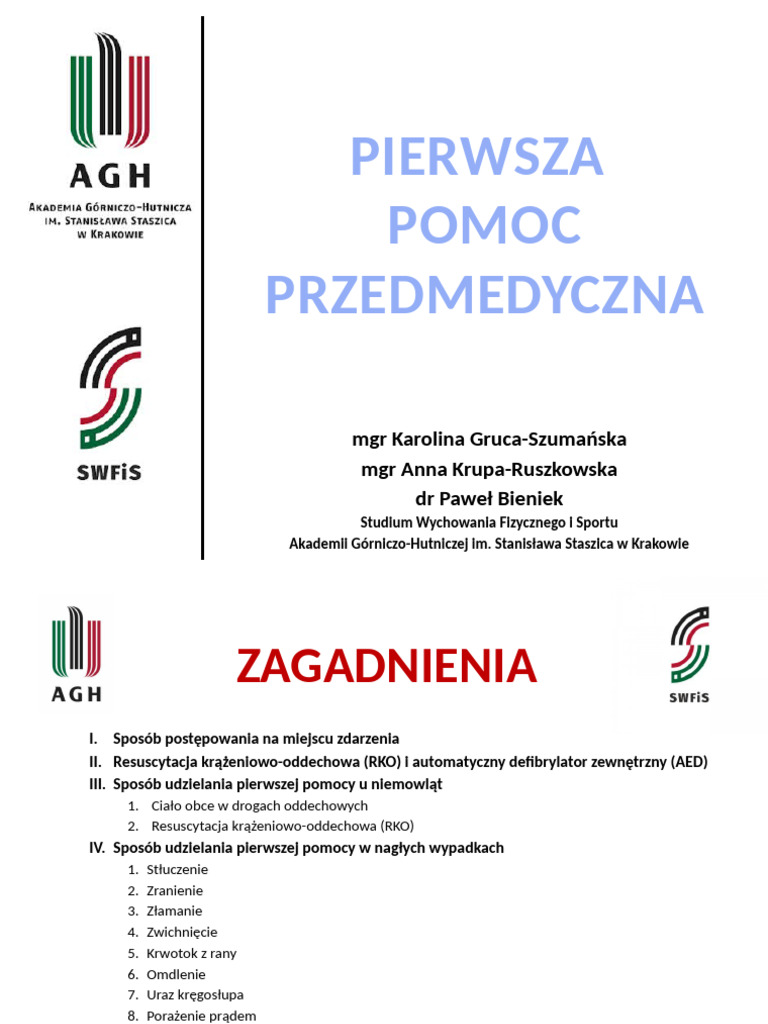 Pierwsza Pomoc Przedmedyczna | PDF