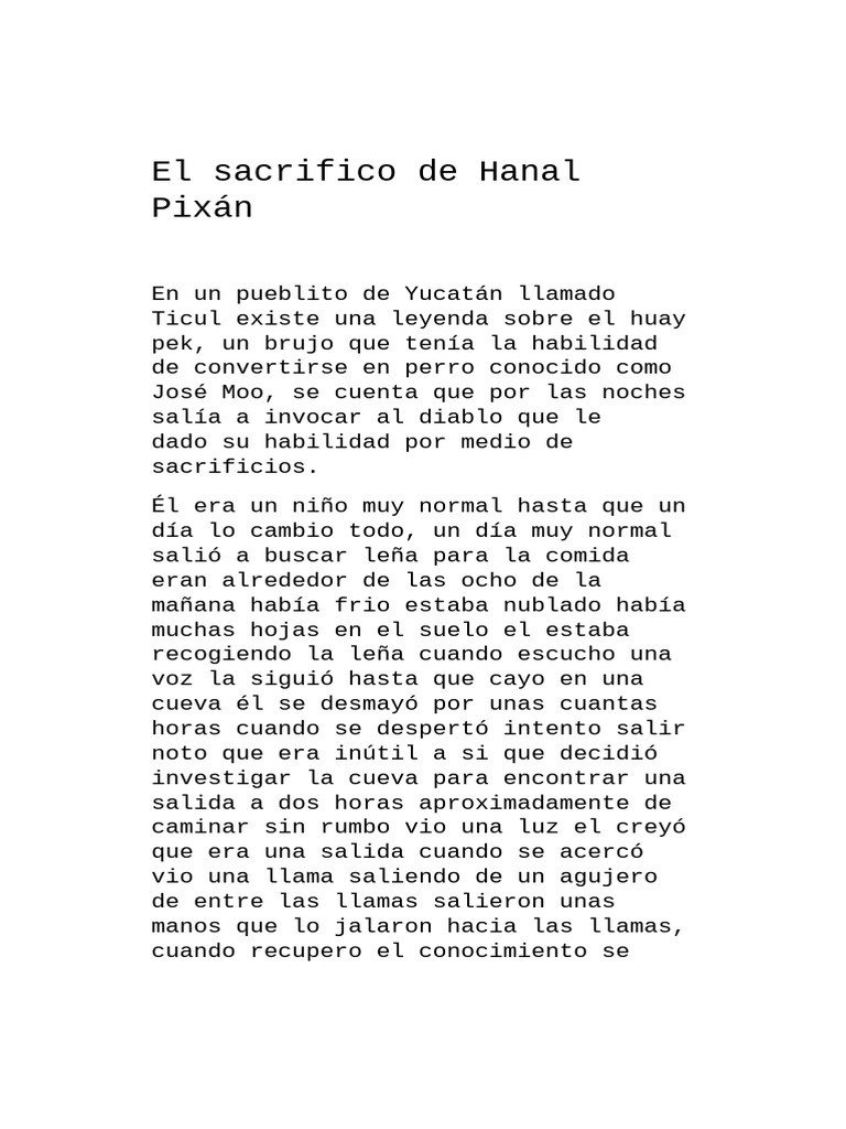Leyenda del Huay Pek en Ticul | PDF