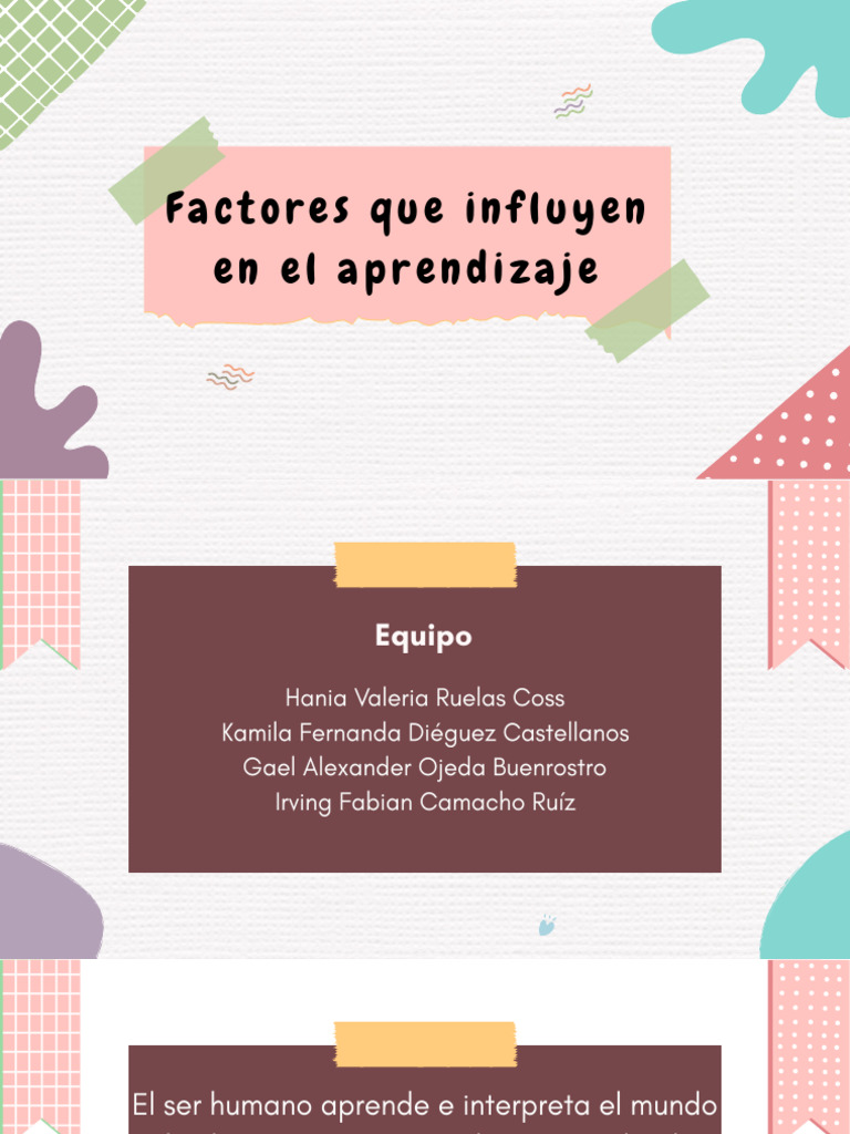 Factores Que Influyen en El Aprendizaje | PDF