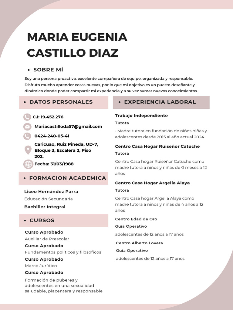Curriculim María Castillo | PDF