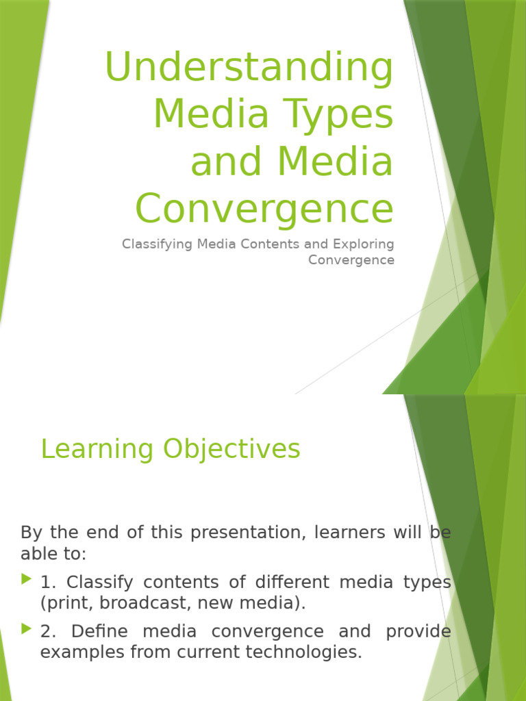 Media Types and Convergence Presentation | PDF | Mass Media ...