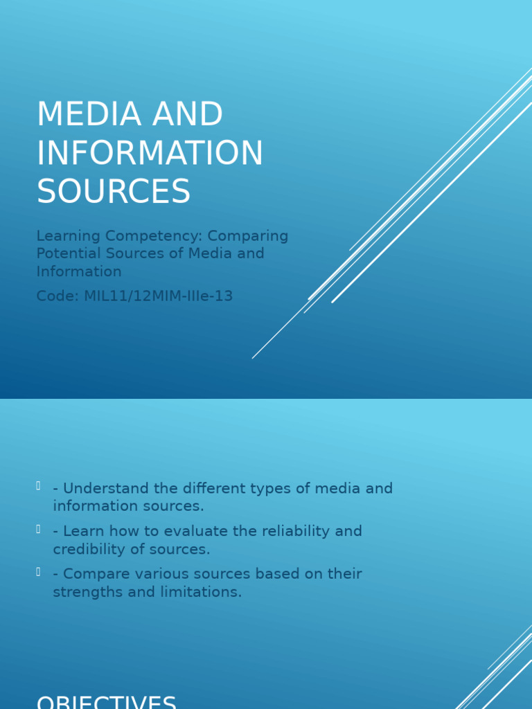 Media and Information Sources Presentation | PDF