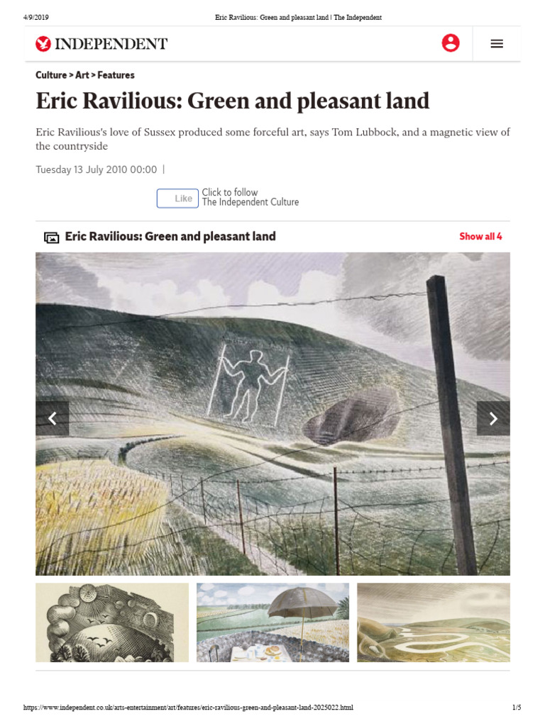 Eric Ravilious - Green and Pleasant Land - The Independent | PDF