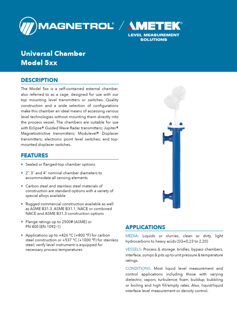 41 143 Universal Chamber Model 5xx | PDF | Pipe (Fluid Conveyance ...
