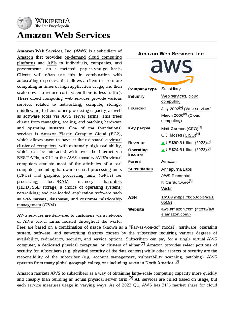 Overview of Amazon Web Services (AWS) | PDF | Amazon Web Services | Computing