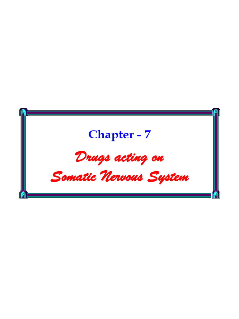 Drugs acting on Somatic Nervous System | PDF | Acetylcholine ...