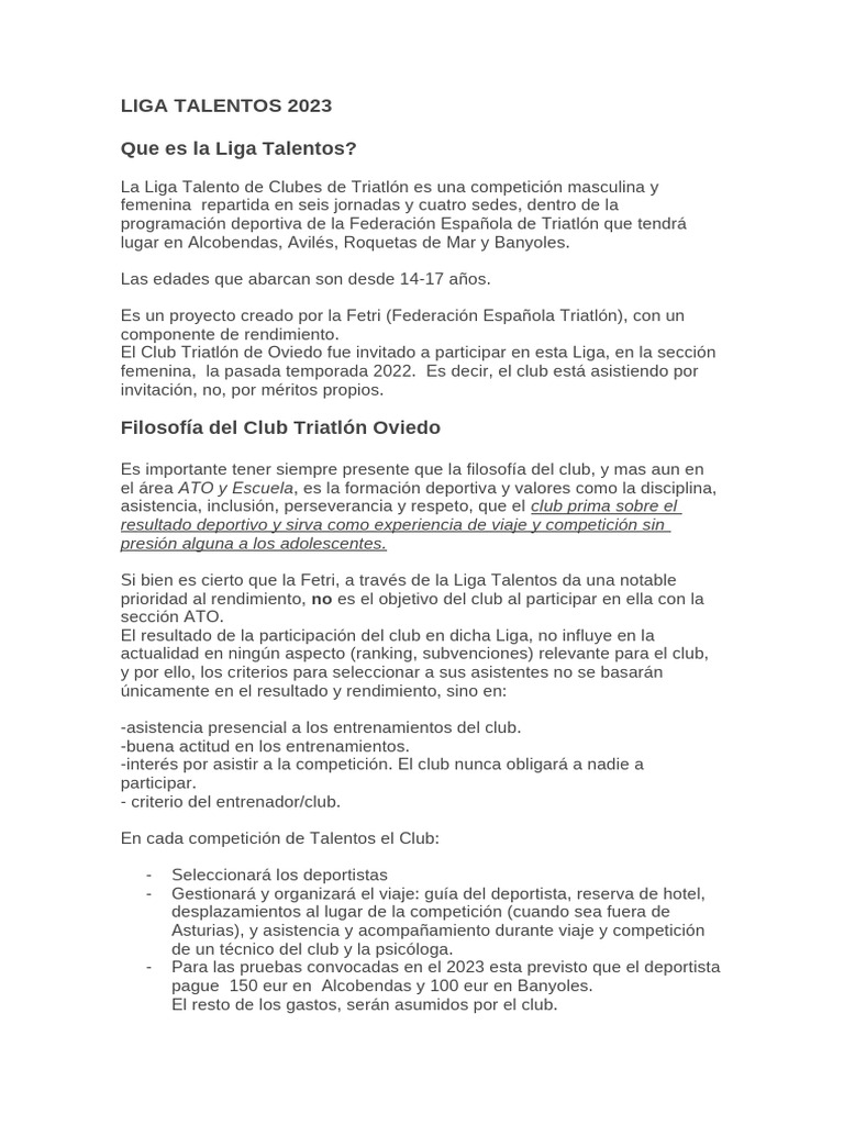 Talentos 2023 | PDF