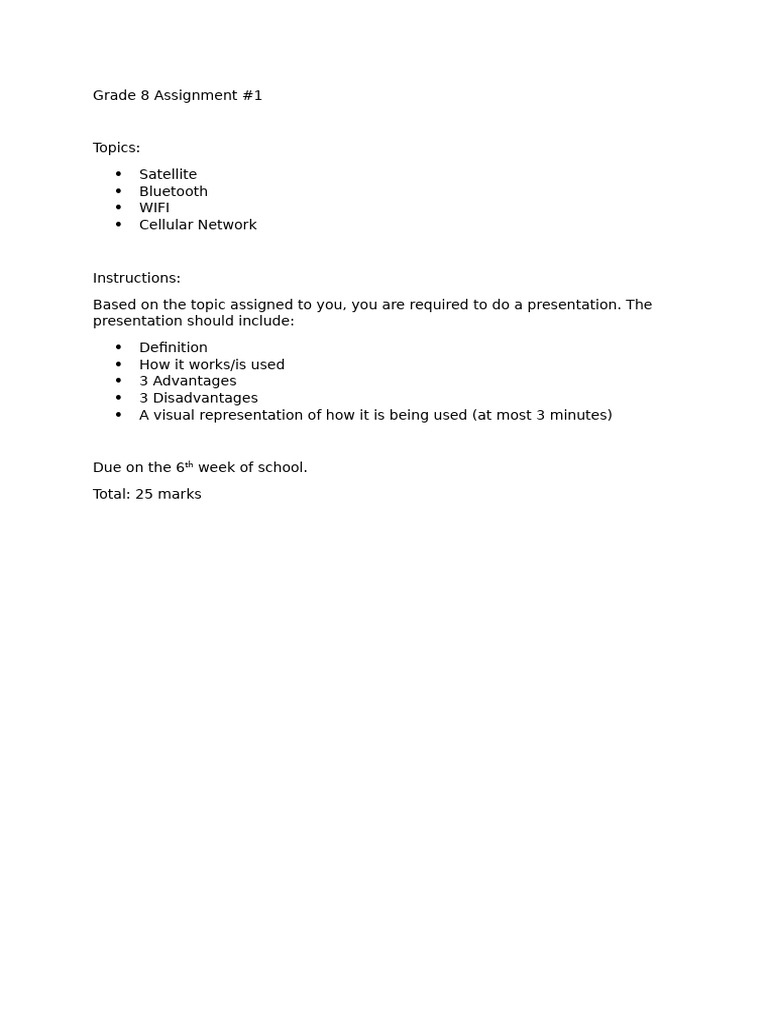 Grade 8 Assignment #1 | PDF