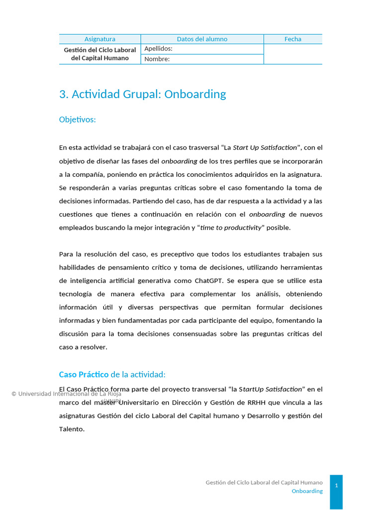 Caso 3 Onboarding Otoño 24 CHGPT | PDF | Inteligencia artificial | Inteligencia (IA) y semántica