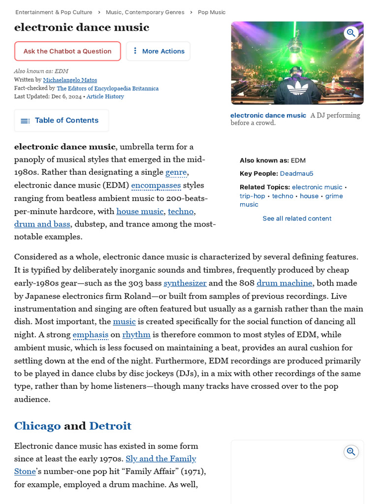Electronic Dance Music - House, Techno & Trance - Britannica | PDF ...