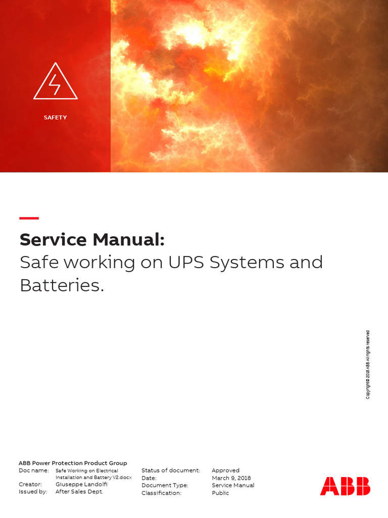Safe Working Procedures for UPS Systems | PDF | Personal Protective ...