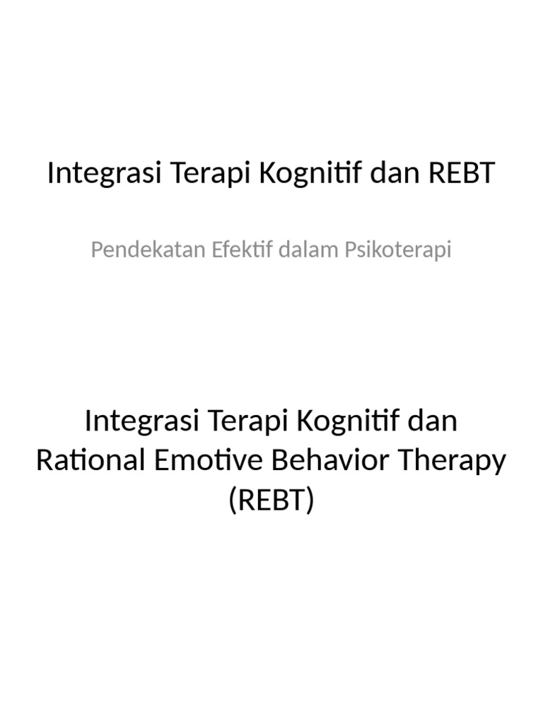 Integrasi Terapi Kognitif REBT | PDF