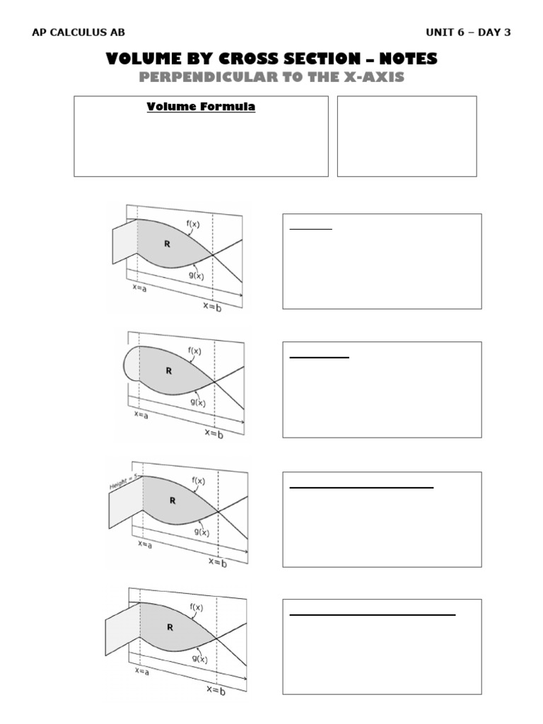 VOLUME+BY+CROSS+SECTION+NOTES+2023 | PDF