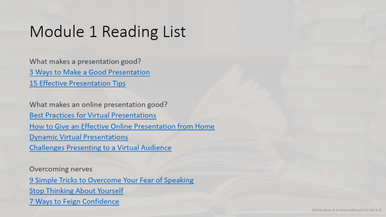 Module 1 Reading List | PDF