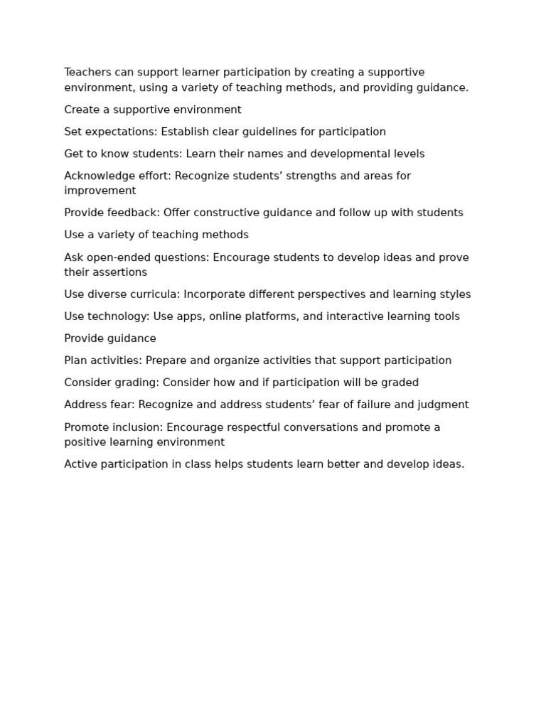 Learner's Participation | PDF