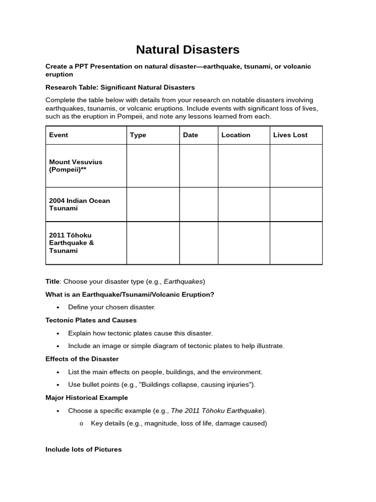 Natural Disasters YEAR 7 | PDF