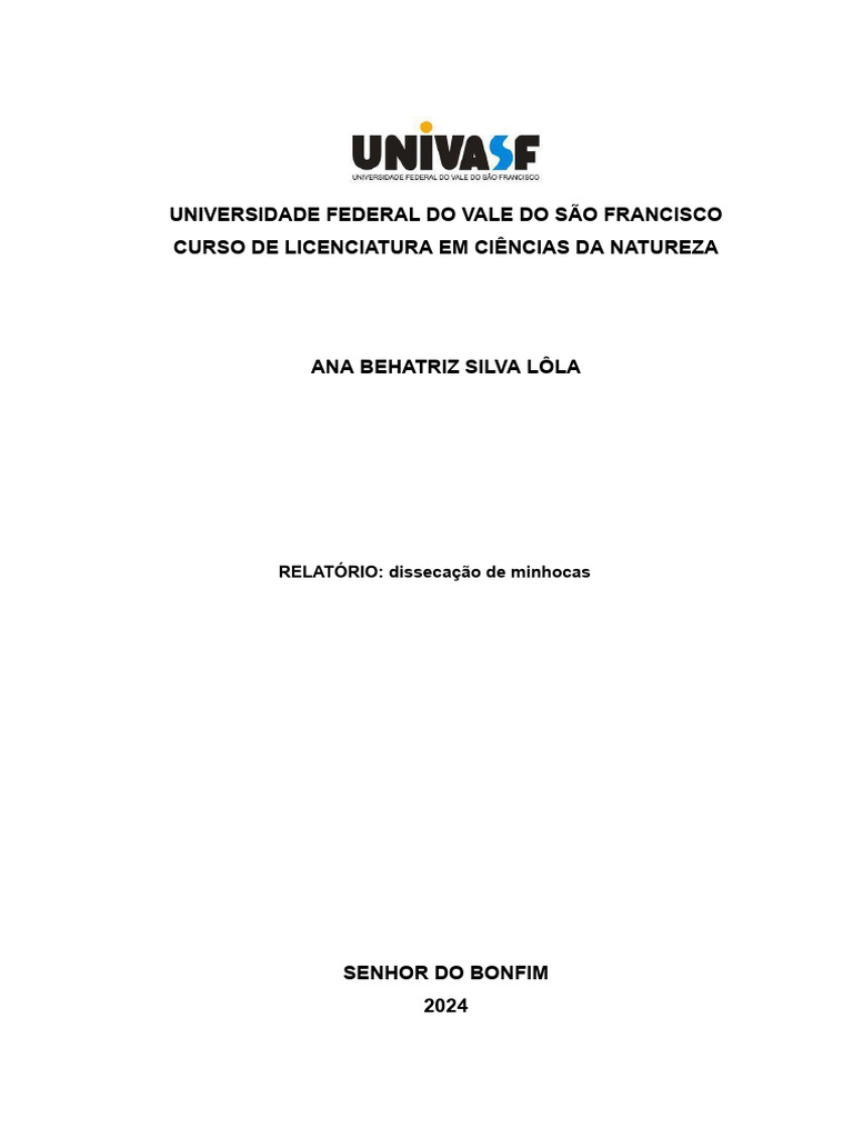 Relatório Biologia Animal | PDF | Biologia | Zoologia