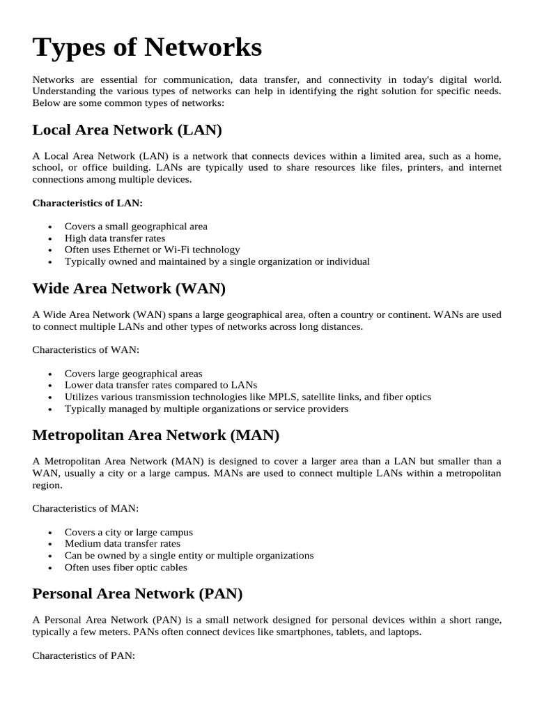 Types-of-Networks-1 | PDF | Computer Network | Virtual Private Network