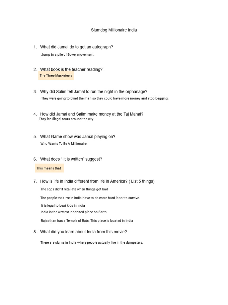 Insights on Slumdog Millionaire India | PDF