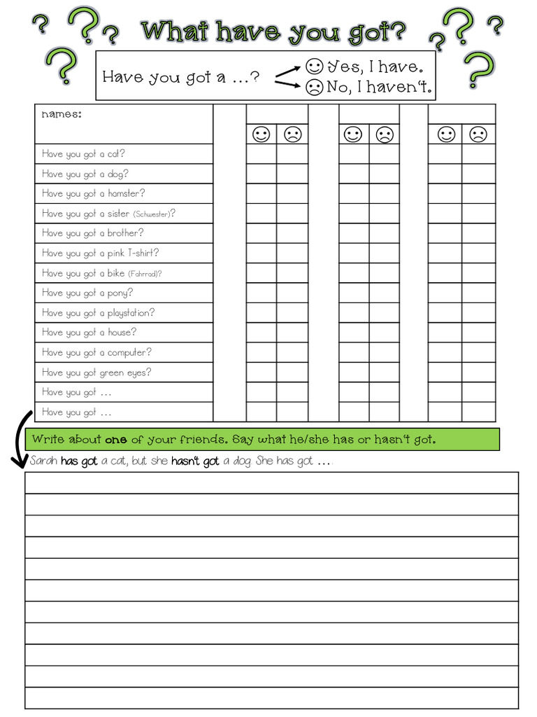 Questions About Pets and Possessions | PDF