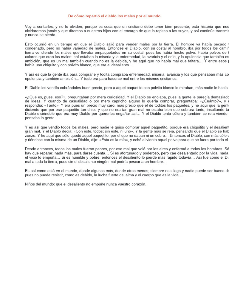 CUENTO ANDINO | PDF | Diablo