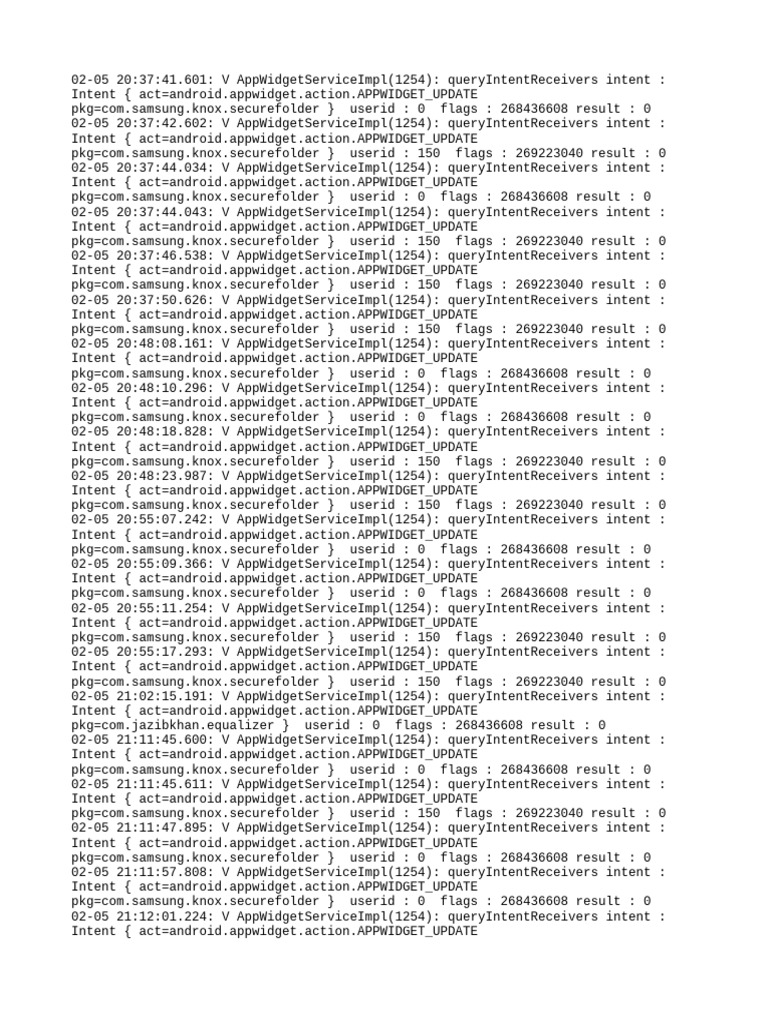 Appwidget History Log1 | PDF
