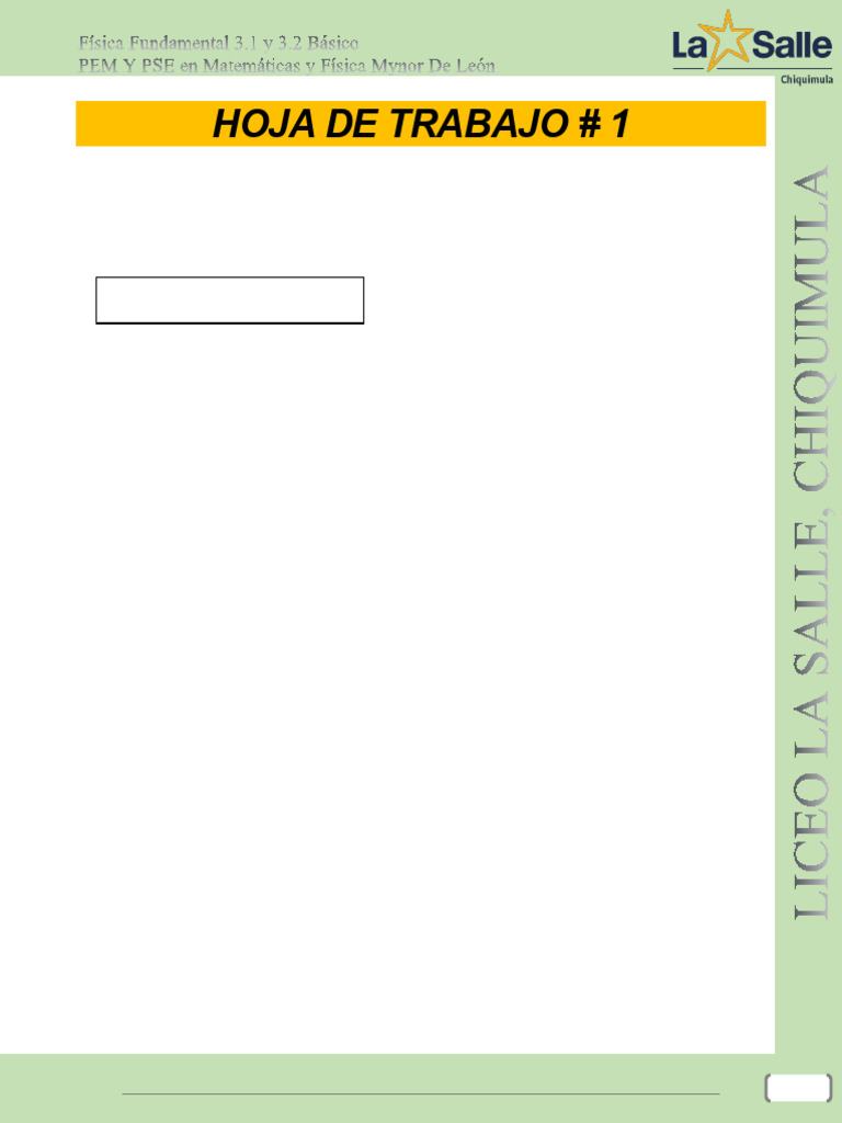 Hoja de Trabajo #1 Fifu | PDF | Física | Science