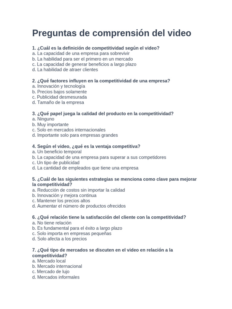 Claves de Competitividad Empresarial | PDF
