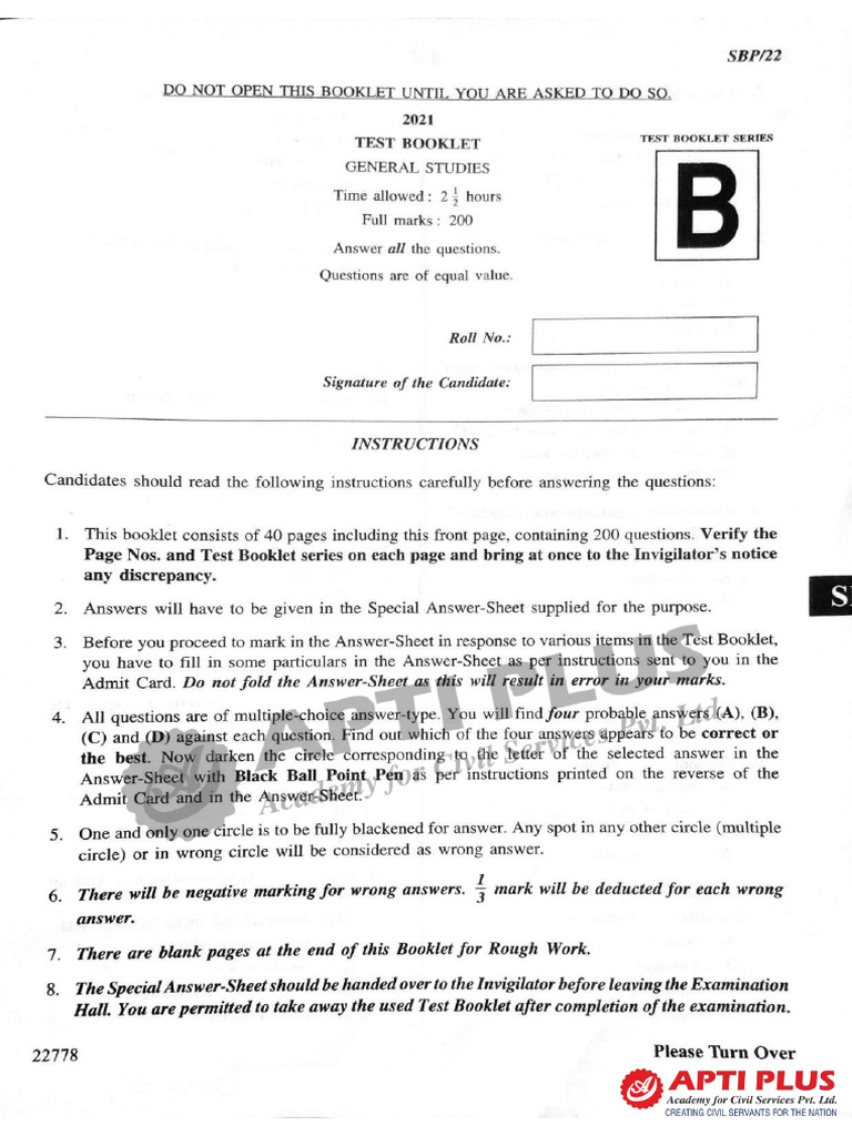 WBCS Preliminary Question Paper 2022 | PDF