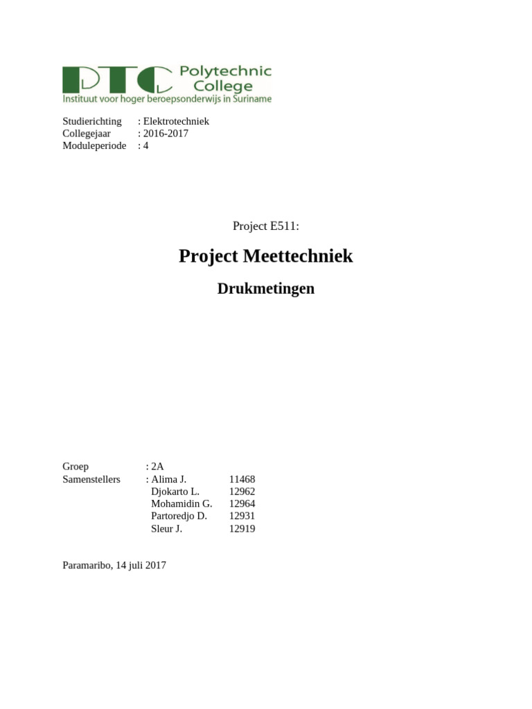 Meettechniek Verslag | PDF