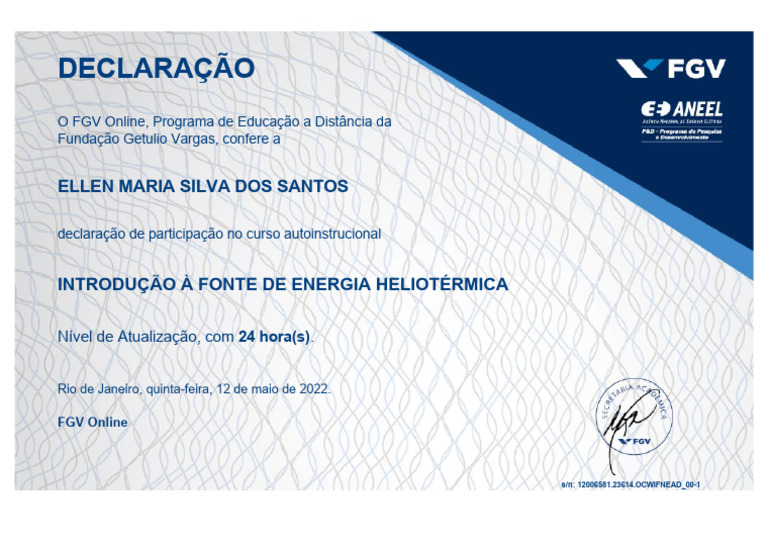 Certificado FGV | PDF