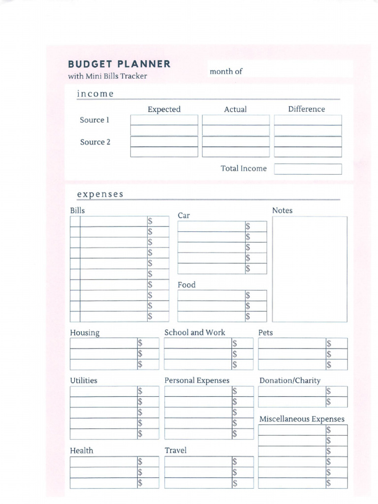 Budget Planner Template | PDF