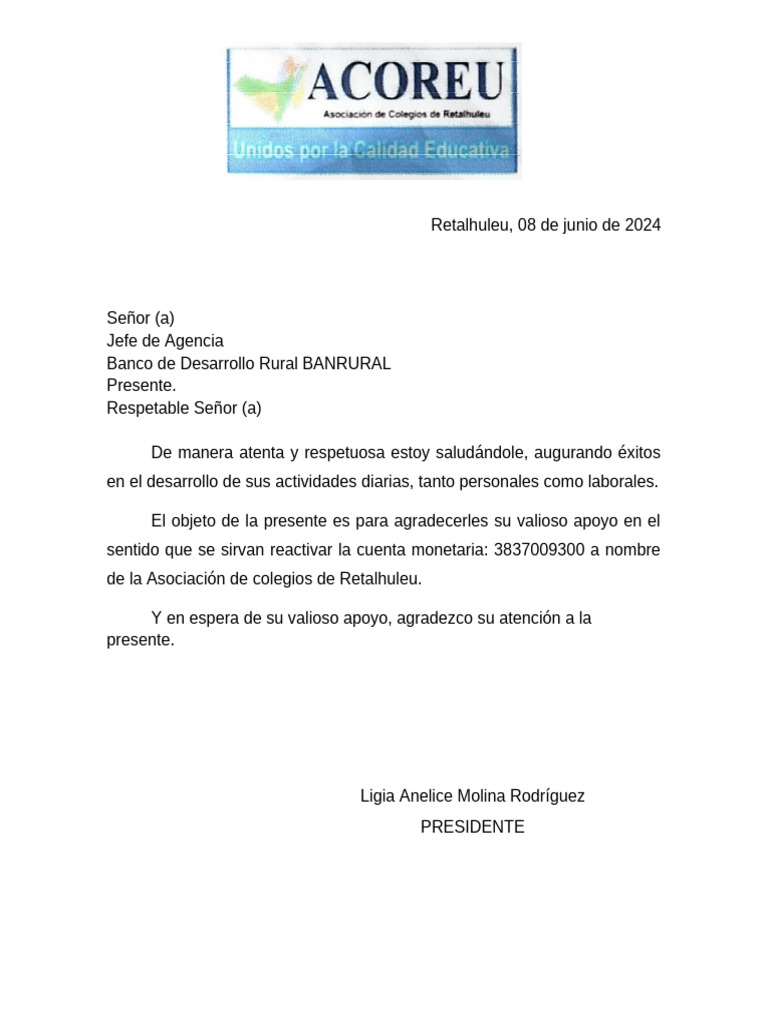 Acrta Seño Ligia | PDF